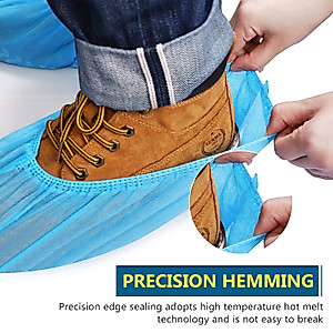 squish Shoe Covers Disposable Non Slip, Thick Extra Disposable Boot Covers Slip Proof Shoe Cover for Indoors Outdoors Recyclable Durable Protector Covers Fits Virtually Most Shoes 100 Pack(50 pairs)