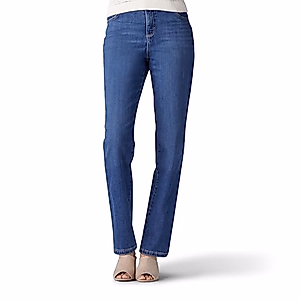 Lee Women's Missy Instantly Slims Classic Relaxed Fit Monroe Straight Leg Jean, Seattle, 12
