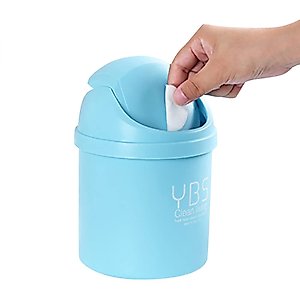 Ochine Mini Trash Can Garbage Can Bin Mini Waste Can with Swing Lid Car Trash Can Small Wastebasket Desk Countertop Dustbin Garbage Organizer Storage for Home Office Kitchen Bathroom Bedroom