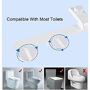 Bidet Attachment for Toilet, Non-Electric Bidet Attachment for Toilet Seat, Ultra Slim bidet toilet Seat for Feminine Wash Adjustable Pressure Control Cold Warm Water Jet Spray Bidet Toilets