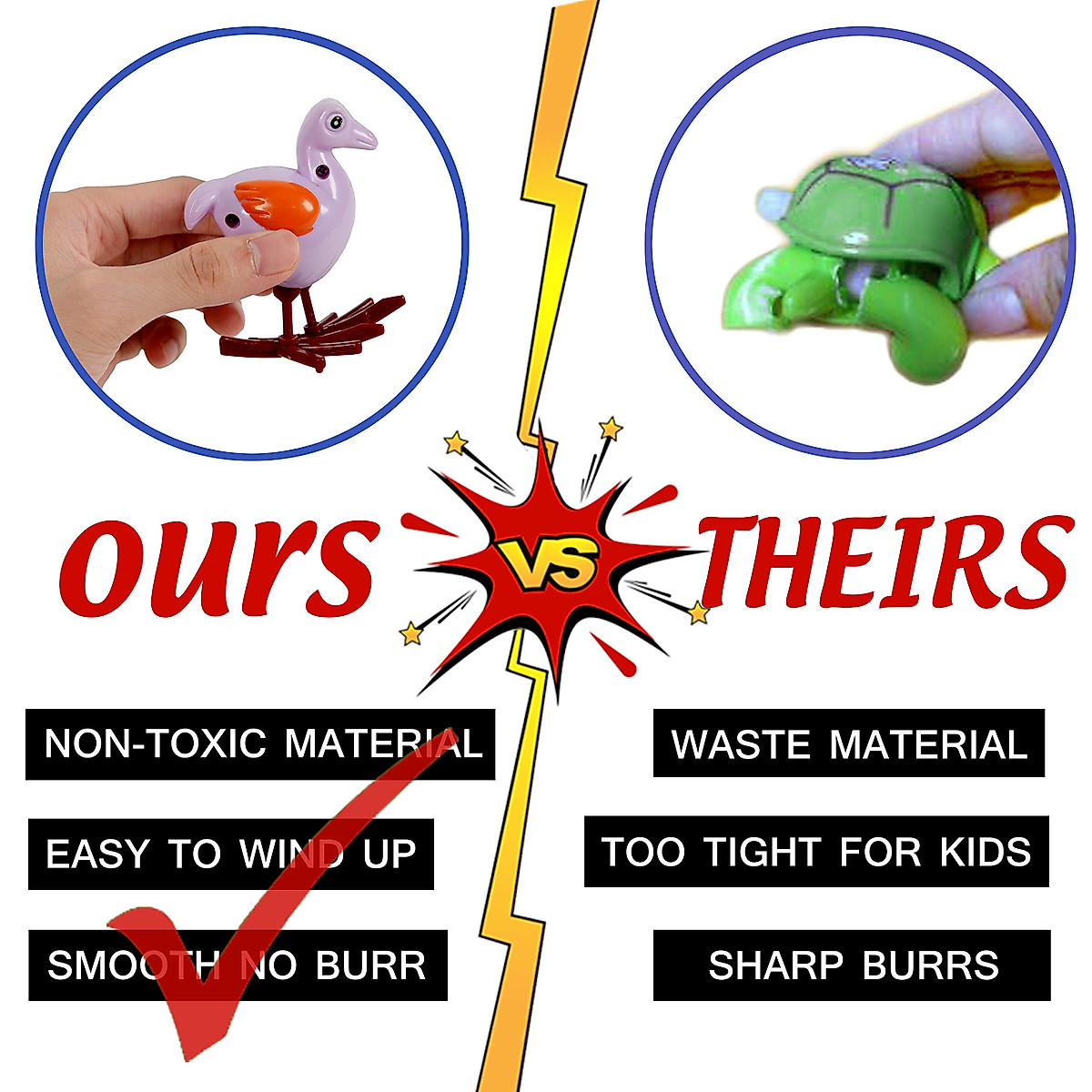 Nunkitoy Wind Up Toy,16 Pack Assorted Clockwork Toy Set(Contents and Color May Vary), Wind Up Animal Party Favors Toy Great Gift for Boys Girls Kids Toddlers