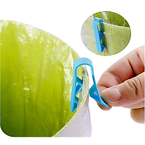 Wanton Trash Can Waste Basket Garbage Bin Clamp Garbage Rubbish Bag Clip Anti-Slip Fixation Clip Holder Blue