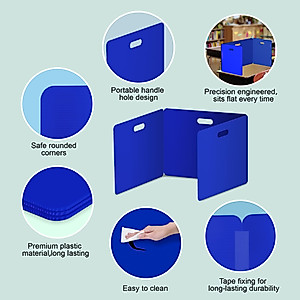 Privacy Shields 2 Pack Blue Durable Easy Carry Plastic Desk Dividers-Easy to Disinfect Classroom Dividers-Portable Divider-Re-usable Privacy Divider