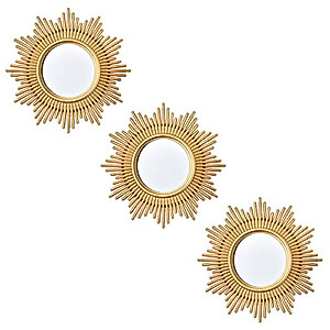 Small Wall Mirrors Decorative Living Room Set of 3 | Gold Round Mirrors for Wall Decor Bedroom | Circle Mirror Wall Decor | Decorative Mirrors Home Accessories