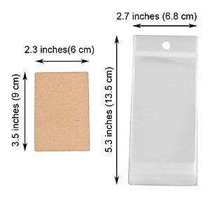 Muka 150 Pcs Earring Display Cards with Self-Seal Bags Jewelry Cards Necklace Holder 3.5" H*2.3" W-Brown