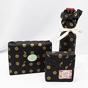 MR FIVE 50 Sheets Black and Gold Tissue Paper Bulk,20" x 28",Tissue Paper for Gift Bags,DIY and Craft,Gift Wrapping Paper for Graduation,Birthday,Holiday Party Decoration