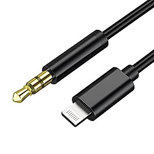 Aux Cord for iPhone, Lightning to 3.5mm Audio Cable 3.3FT [Apple Mfi Certified] iPhone AUX Cord for Car Stereo, Speaker and Headphone Compatible with iPhone 14 13 12 11 XS XR X 8 7 6 iPad iPod (Black)