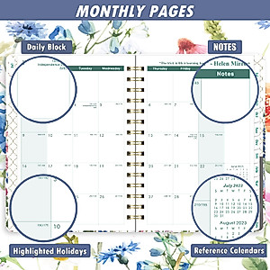 Planner 2023-2024 - Academic Planner 2023-2024, Jul.2023 - Jun.2024, 2023-2024 Planner, 2023-2024 Planner Weekly & Monthly with Tabs, 6.4" x 8.5", Hardcover + Back Pocket + Twin-Wire Binding, Daily Organizer - Flowers