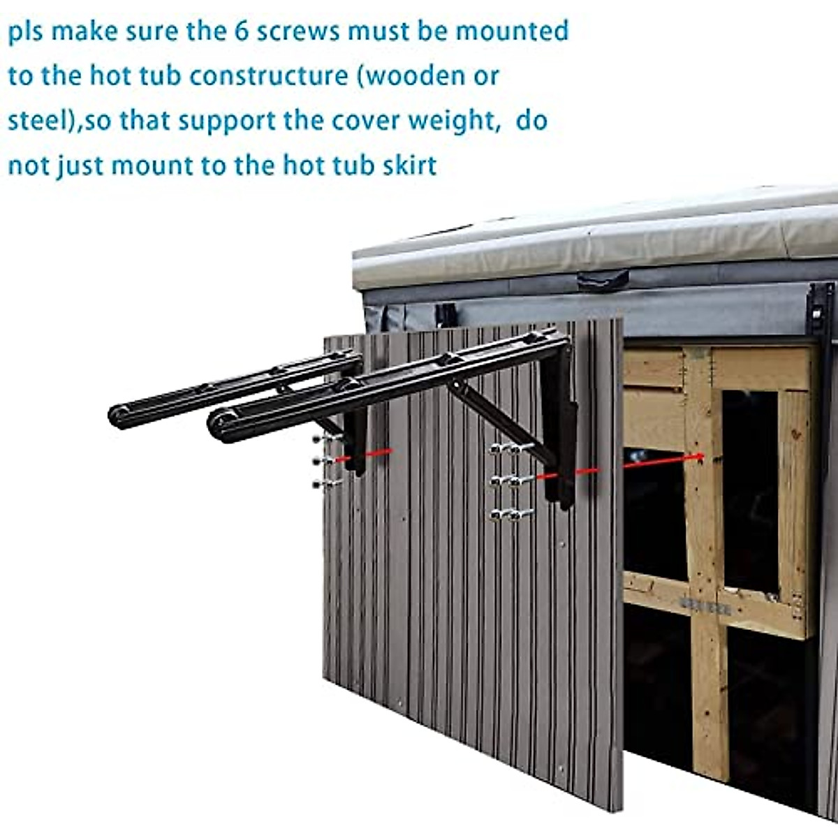 UCEDER Hot Tub Cover Lift and Caddy Removal System Bracket Universal Assist Spa Cover Roller fits Vary Size, Shape and Brand of SPA,Cabinet Free Cover