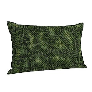 ALYYDFF Python Skin Colors Snake Abstract camo Green Pillow Cover Rectangle Throw Pillow Case for Sofa Bed Chair Living Room Home Decor 20"x30"