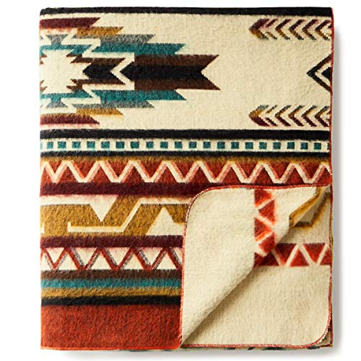 Ecuadane Large Southwestern Woven Blanket, Crafted in Ecuador by Local Artists, Queen Size - 93" x 82" - Antisana Earth