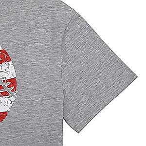 FAYALEQ Women's American Flag Baseball Printed T-Shirt O-Neck Causal Tee Tops Blouse Size L (Gray)