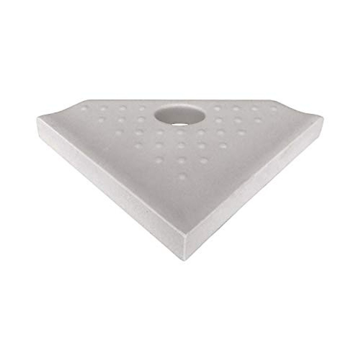 Questech Décor 8 Inch Corner Shower Shelf and 5 Inch Shower Caddy Foot Rest, Geo Flatback Wall Mounted Bathroom Shower Organizer, Gray Matte