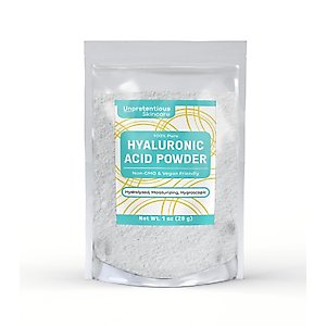 Unpretentious Hyaluronic Acid Powder (1 oz) Food & Cosmetic Grade, Clear Resealable Bag