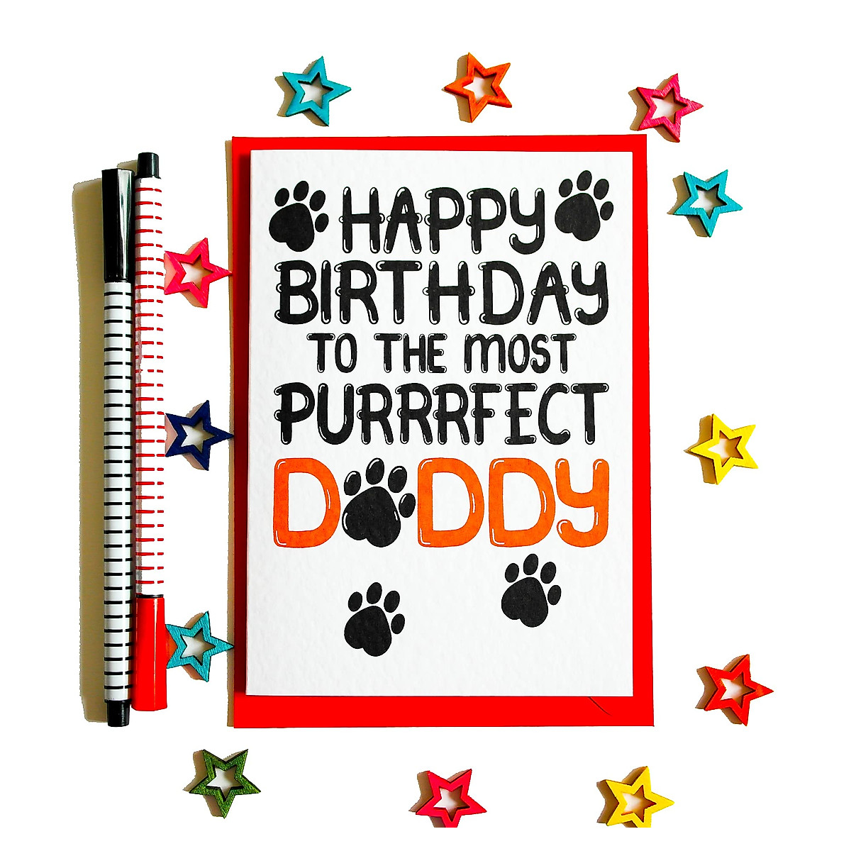 Happy Birthday Card From The Cat, To The Most Purrrfect Daddy For Cat Lover Dad