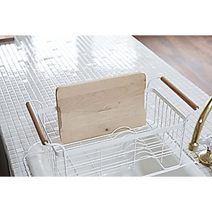 YAMAZAKI home 3108 Sink Dish Drainer Rack-Expandable Kitchen Drying Organizer Holder, One Size, White