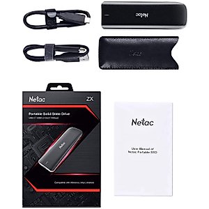 Netac SSD External Drive, Portable SSD 1TB for Type C, Up to 980MB/s, NVME SSD PCIE, USB 3.2 Gen2 10Gbps External Solid State Drive