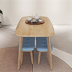 WoodShine Home Wood & Upholstered Bench for Kitchen, Dining Room, Living Room, Entryway, (Natural, 39.4inches)