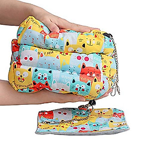 Warm Bird Nest Snuggle Tent,Parrot Wintor Habitat Cave Bed for Small Medium Animal Budgies Parakeet Cockatiels Lovebird Guinea Pig Hamster Squirrel Hedgehog Chinchilla (Colorful Cat, 8.7x8.7x8.7)