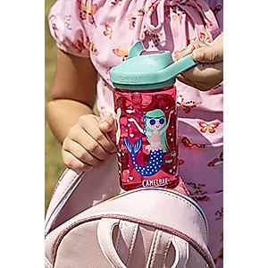 CamelBak eddy+ 14 oz Kids Water Bottle with Tritan Renew – Straw Top, Leak-Proof When Closed, Mermaids & Narwhals