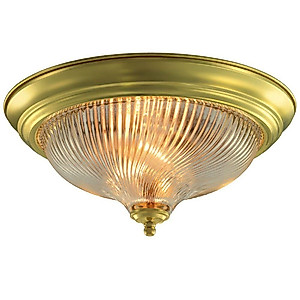 Polished Brass 2-Light Flushmount Polished Brass