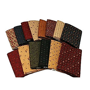 10 Fat Quarters - Kansas Troubles by Moda Fat Quarter Bundle Calico Floral Flowers Classic Reproduction Style Quality Quilters Assorted Cotton Fabrics M22805c