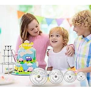 Kartisen 40 Pieces Plastic Cake Dowel Rods Set, 20 White Plastic Cake Sticks Support Rods with 5 Cake Separator Plates for 4, 6, 8, 10,12 Inch Cakes and 15 Clear Cake Stacking Dowels for Tiered Cakes