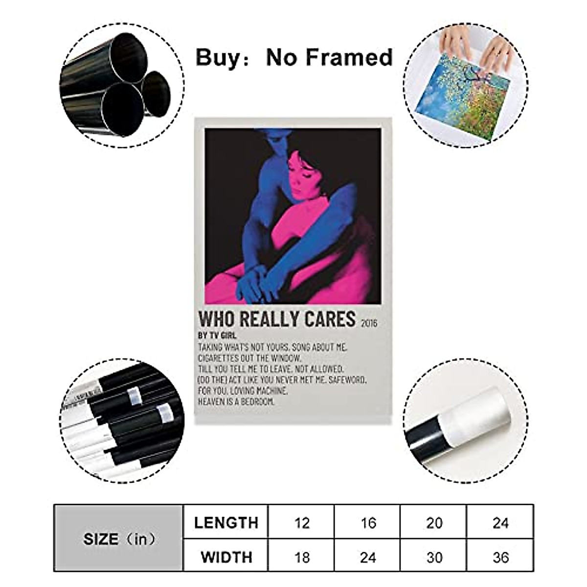 XIANGSOPY TV GIRL WHO REALLY CARES 2016 Canvas Poster Wall Art Decor Print Picture Paintings for Living Room Bedroom Decoration Unframe-style112×18inch(30×45cm)