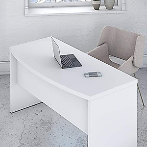 Bush Business Furniture Echo Bow Front Desk, 60W, Pure White