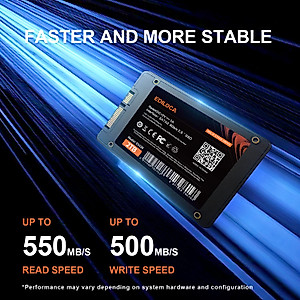 Ediloca ES106 2TB SSD SATA III 6Gb/s 2.5" 3D TLC NAND Flash Internal Hard Drive, Up to 550MB/s Read, Upgrade PC or Laptop Memory and Storage(Black)