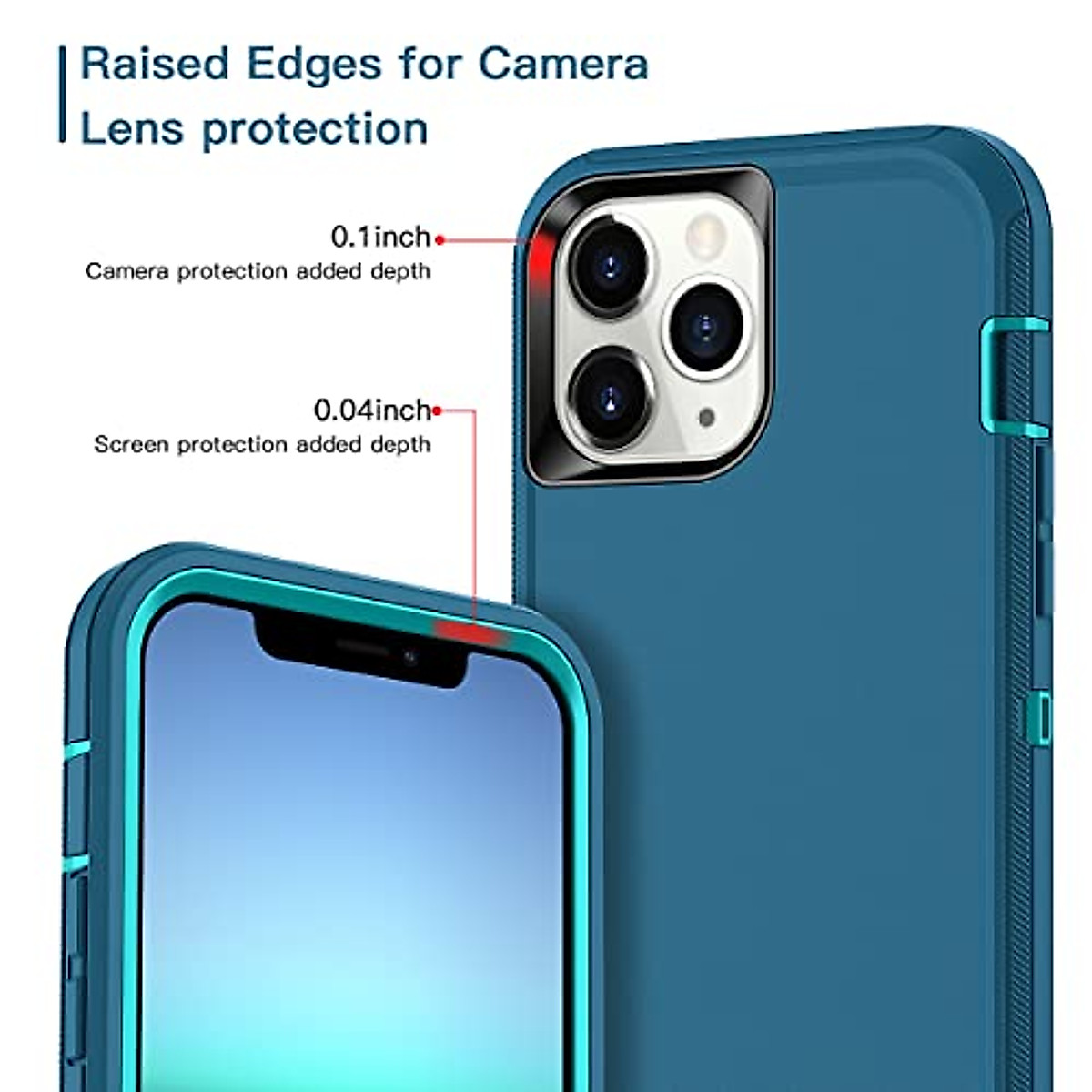 I-HONVA for iPhone 11 Pro Case Shockproof Dust/Drop Proof 3-Layer Full Body Protection [Without Screen Protector] Rugged Heavy Duty Durable Cover Case for Apple iPhone 11 Pro 5.8 Inch,Turquoise