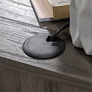 Sauder Clifford Place Modern Executive Desk in Jet Acacia, Jet Acacia Finish