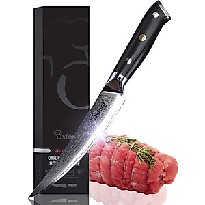 Oxford CHEF Boning (Fillet) Knife 6.5 inch Best Damascus- Japanese- VG10 Super Steel 67 Layer High Carbon Stainless Steel-Razor Sharp, Stain & Corrosion Resistant, Awesome Edge Retention
