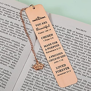 Inspirational Christian Bookmark Gift for Women Her Birthday Valentine's Day Gift Christian Religious Church Bulk Gift Bible Verse Bookmark for Book Lovers Friends You are Beautiful Quote Psalm 139:14