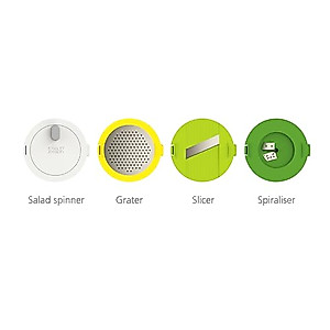 Joseph Joseph Multi-Prep 4-Piece Salad Making Set, Multi-Color, Salad Spinner, Spiral Cutter, Slicer and Grater, Compact Storage
