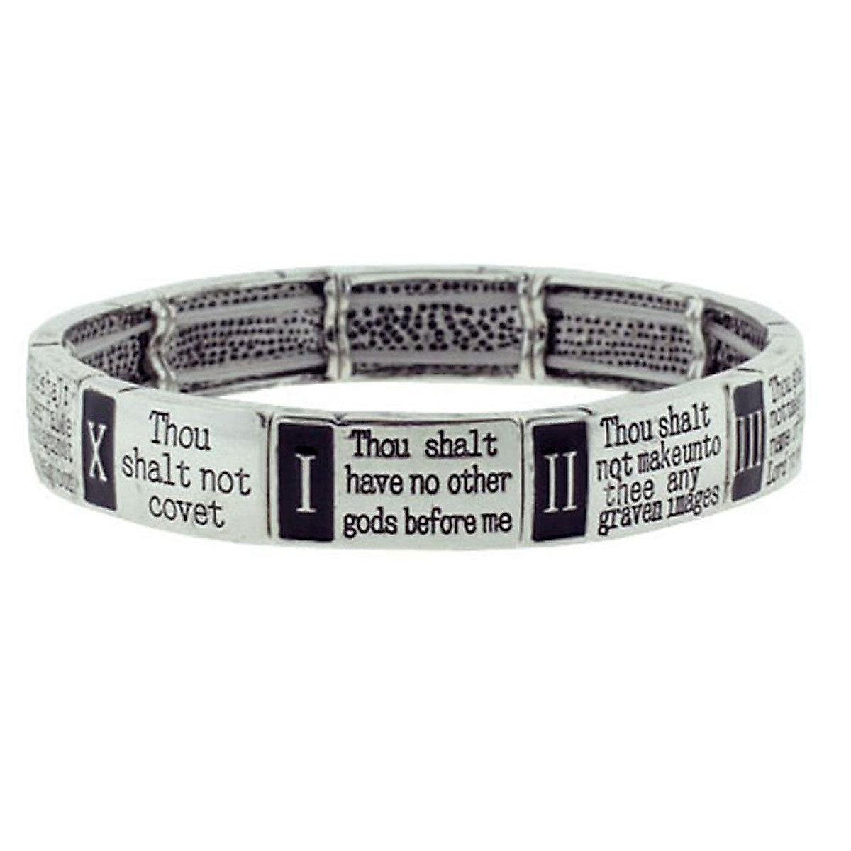 4030037 10 Commandments Stretch Bracelet Christian Scripture Religious Thou