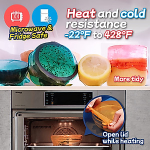 DeliOne Silicone Stretch Lids for Kitchen Food Storage – Durable,Reusable + Expandable Bowl Covers for Cup or Square Containers, Freezer, Microwave,and Dishwasher Safe,Mixing Size, 6-Pack, Color