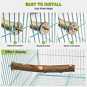 4 Pack Natural Wood Bird Perch for Bird Cages,Parrot Stand Perch Platform Exercise Playground Toys Paw Grinding Stick Perch Stand Cage Accessories for Budgies Cockatiel Conure Parakeet Lovebirds (H01)