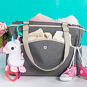 Bright Starts Unicorn Sparkle & Shine Plush Take-Along Stroller or Carrier Toy, Ages 0 Month+, Pink, 1 Count (Pack of 1)