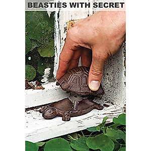 G Ganen Cast Iron Key Hider- Outdoor | Indoor Decoration- Garden Accessory- for Key | Ear Studs | Ring | Paper Clip- 1 Pcs (Turtle)