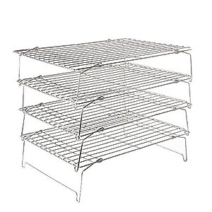 Flagship Cooling Baking Rack Set of 4, 100% 304 Stainless Steel Wire Baking Rack, Stackable Cooling Cooling Roasting Cooking - 14.4''x10.43''