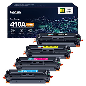 410A Toner Cartridge 4 Pack M477fnw M477fnw Toner Compatible Replacement for HP 410A CF410A 410X to use with Color Laserjet Pro MFP M477fnw M477fdw M452dn Printer(4 Pack, Black Cyan Yellow Magenta)