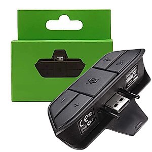 Cenxaki Stereo Headset Adapter for Xbox One, Game Audio Mic Headphone Converter – Black by