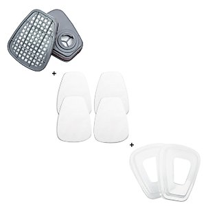 Tesoro Moda Replacement Carbon Filters for Respirator Masks, Pair, Protective Air Filtration Cotton Layering with Canisters for Painting, Carpentry, Outdoor Landscaping, and DIY Projects. 8 pieces