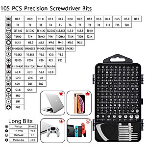 135 in 1 Precision Screwdriver Set, Computer Screwdriver Kit, Laptop Repair Tool Kit, Electronics Repair Tool Kit for PC MacBook Cell Phone iPhone Nintendo Switch PS4 Xbox Controller(Grey)