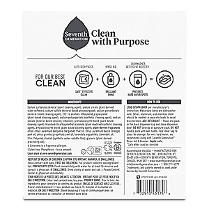 Seventh Generation Power+ Dishwasher Detergent Packs for Sparkling Dishes Fresh Citrus Scent Dishwasher Tabs, 40 Count, Pack of 2 (Packaging May Vary)