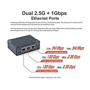 youyeetoo NanoPi R5S Mini Router with Metal Case,2GB LPDDR4 8GB EMMC, RK3568 Development Board 0.8TOPS NPU Support Docker Three Ethernet Ports USB3.0 HDMI Support M.2 NVMe PD Power (Power Bundle)