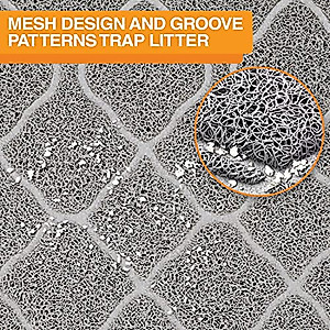 Neater Pets Neater Mat Litter Trapping Mat, Thick & Durable Material Catches Mess from Kitty Litter Box to Protect Floors, Soft on Cats Paws, Anti-Skid Backing, Easy to Clean, Grey, 20" x 30"