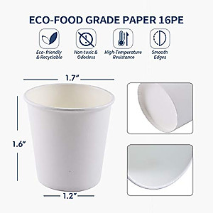 Turbo Bee 300Pack 4oz Disposable Paper Cups,Hot/Cold Beverage Drinking Cup，Small Paper Cups for Bathroom and Mouthwash
