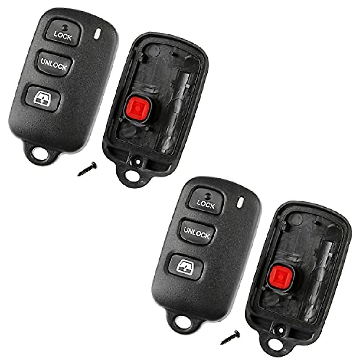 2x Fits Remote Key Fob Shell Case Window Replacement for Toyota Sequoia 4Runner 3btn (ELVATDD)